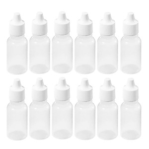 12PCS 50ML 1.7oz Clear Empty Refillable Plastic Squeezable Eye Drop Dropper Bottle Liquid Medicine Container With Screw Cap Essential Oil Container Bottles