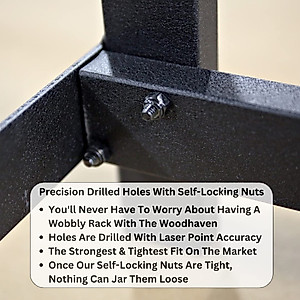 Woodhaven 5 Foot Black - Made in the USA - 1/4 Cord Plus Firewood Storage Log Rack With Seasoning Cover Combo Set - Indoor Outdoor - Metal Firewood Rack - Heavy Duty