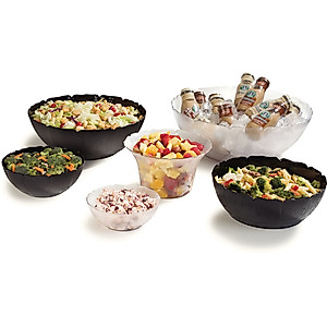 Carlisle FoodService Products Petal Mist Plastic Bowl, 9 Inch Diameter for Catering, Buffets, Restaurants, Polycarbonate (Pc), 2.4 Quarts, Clear, (Pack of 12)