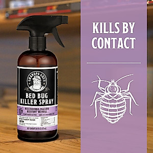 Grandpa Gus's Natural Bed Bug Killer Spray, 48 Hours Time-Release Plant-Based Actives, Kills Bed Bugs & Their Eggs, 16 fl oz
