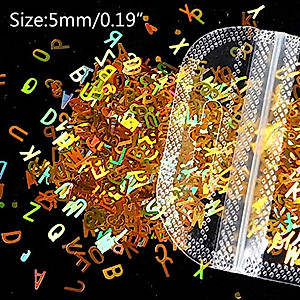 YOOYEH for Sparkle English Letters Glitter Sequins for DIY Crystal UV Epoxy Resin Mold Fillings 3D Nail Art Decorations Nails Pailette Flakes Decals Handmade Crafts Jewelry Making
