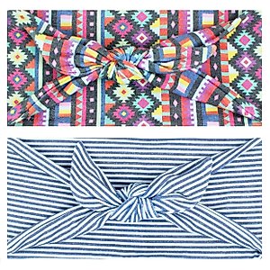 Maven Thread Workout Headbands for Women, 4 inch Thick Non Slip Sweatbands for Women - 2pk - Fashionable & Functional, No-Mess Sweatband, Cute Designs, Style for Any Wear, Comfort & Quality Combined