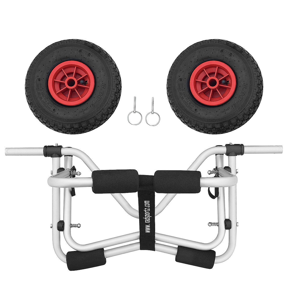 RAD Sportz Kayak Trolley Kayak Cart with Pneumatic Tires 150 LB Capacity Silver