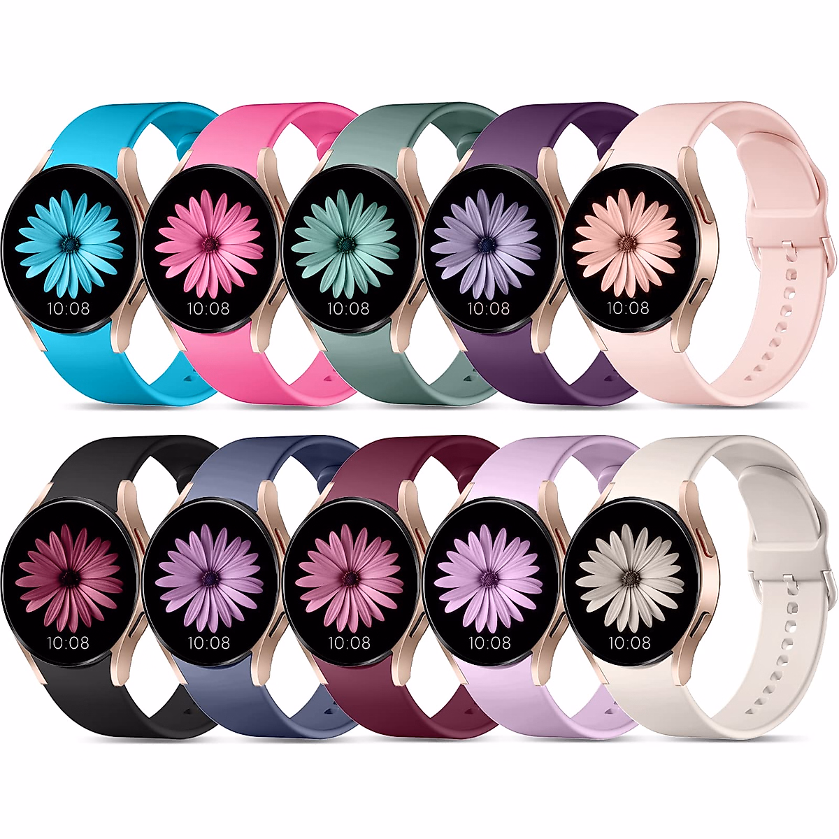 Odbeai Galaxy Watch 6 Band,Galaxy Watch 4 Band,Galaxy Watch 5 5Pro Band,Compatible with Samsung Watch 6 5 4 Bands,Galaxy Watch 6 4 Classic Bands,Galaxy Watch 5 Pro Band, No Gap Sport Strap Women Men