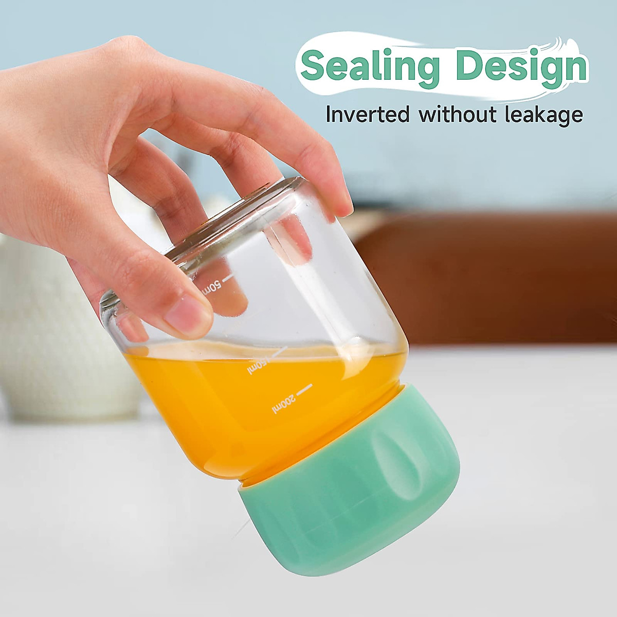 TANKLANCY 4 Pack Glass Food Storage Jars with Screw Lid for Overnight Oats Containers,10 oz Mini Glass Overnight Oats Jars