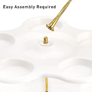 Tosnail 3 Packs 3 Tiers Plastic Cupcake Stand Dessert Stand, Tiered Serving Trays with Gold Rod, Cake Stand, Party Serving Trays Candy Pastry Holders for Wedding and Party - 23 Cavity