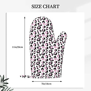 Cactus Thicker Oven Mitts/BBQ Gloves,Spring Garden Plants Arrows,Oven Glove Heat Resistant 464℉ with Non-Slip Silicone Surface for Bake,Cooking,BBQ,Mint Green