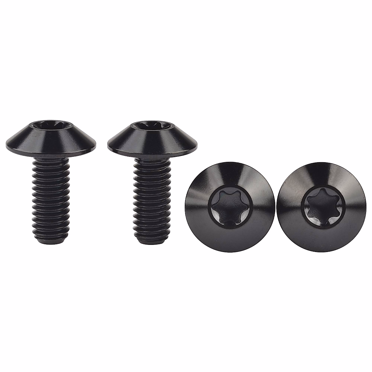 Wanyifa Titanium M4 M5 M6 10 12 15 20 25mm Button Torx Head Bolt Screw for Bicycle Motorcycle Pack of 4 (Black, M5x15mm)