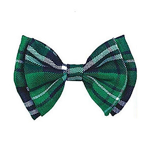 ANIUHL St. Patrick's Day Plaid Fabric Fedora Hat and Bow Tie Set, Green Irish Cap Party Cosplay Costumes Accessory for Women Men