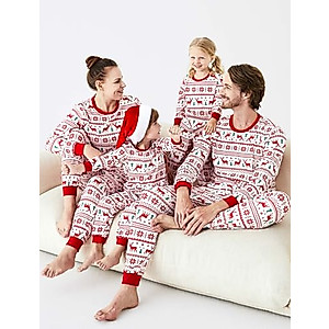 PATPAT Family Christmas Pajamas Matching Sets Reindeer and Snowflake Patterned Sleepwear Xmas Holiday PJS Set Women X Large