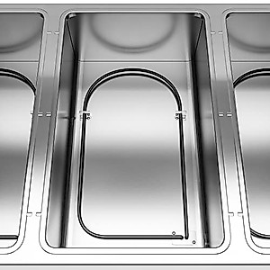 KoolMore 5-Pan Open Well Commercial Electric SS Steam Table Food Warmer for Buffets with Sneeze Guard, Overshelf, Undershelf, Warming Control Knobs, Front Serving Area [240V] (KM-OWS-5SG), Silver