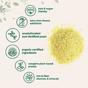 Organic Non-Fortified Nutritional Yeast Flakes, 2 Pounds | Rich in Vegan Protein, B Vitamins & Beta-glucans | Keto Friendly, Dairy Free Cheese Substitute, Non-GMO, Gluten Free