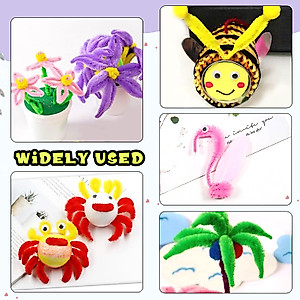 TOAOB 120pcs Fuzzy Bumpy Pipe Cleaners 12 Assorted Colors Chenille Stems Craft Supplies 13mm x 12 inch Pipe Cleaners for DIY Art Crafts Decorations