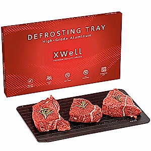 XWell Quick Defrosting Tray for Frozen Meat — Thawing Tray, Frozen Meat Defroster, Meat Defrosting Tray, Meat Thawing Board, Defrosting Board, Thawing Plate, Fast Defrost Tray Mat, Rapid Thaw Plate