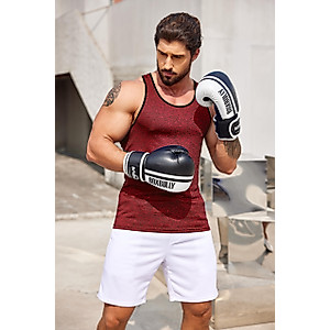 COOFANDY Men's Workout Tank Tops 3 Pack Sleeveless Gym Shirts Fitness Running Tank Bodybuilding T Shirts