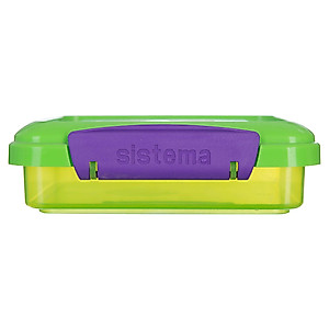 Sistema Lunch Sandwich Box-15.2 oz / 450 ml, 15.5 x 15 x 4.3 cm, Assorted Colors