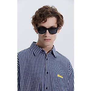 Veda Tinda Vision Oversized Square Sunglasses Trendy Retro Big Black Sunglasses for Women Polarized Men Sunglasses UV Protection