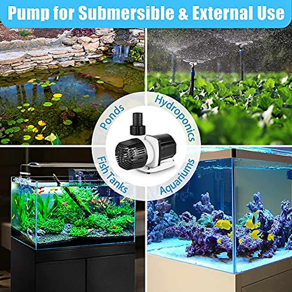 Orlushy DC-4000 Silent Aquarium Pump - 1050GPH