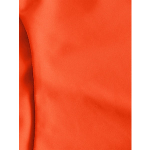 ZAFUL Women's Tie Back Padded High Cut Bralette Bikini Set Two Piece Swimsuit (1-Pumpkin Orange, M)