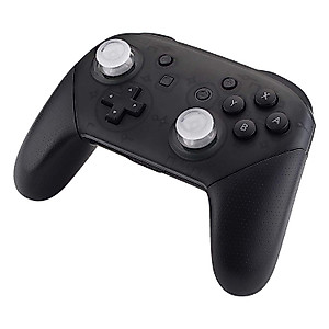 eXtremeRate Replacement 3D Joystick Thumbsticks, Analog Thumb Sticks with Cross Screwdriver for Nintendo Switch Pro Controller - Black & White & Transparent & Transparent Black