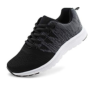 JABASIC Women Casual Breathable Running Sneakers Lightweight Tennis Shoes (10,Black)