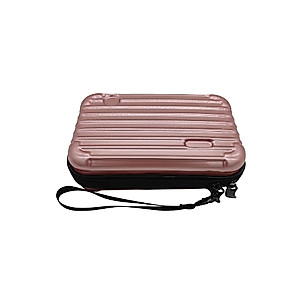 SenYang Hard Shell Cosmetic Case,Carrying Hard Bag, Protective Storage Case Bag for Toiletry, Beauty Makeup, Electronic Accessories, Overnight Travel Water Resistant Crash Proof (Gold)