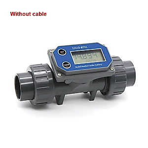 DN25-80 Turbine Flow Meter Electronic LCD Digital Display Flowmeter ZJLCD-BT01 PVC Pipe Liquid Water for Farm/Garden Irrigation(DN80,Without Cable)