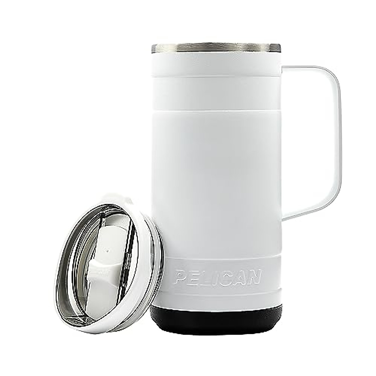 Pelican Hydration Pelican Ridge™ 18 oz Vacuum Insulated Tumbler - Recycled Stainless Steel Double Wall Travel with Dual Lid, Powder Coated Insulated Coffee Mug For Hot Cold Drinks, Bright White