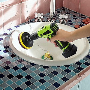 Kichwit 4 Inch Drill Power Brush Tile Scrubber Scouring Pads Cleaning Kit, Includes Attachment, Heavy Duty Household Cleaning Tool (Drill NOT Included)