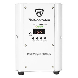 2 Rockville RockWedge LED RGBWA+UV Rechargeable Wireless DMX White Par Up-Lights