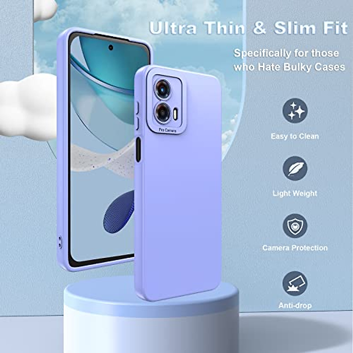 Compatible with Moto G 5G 2023/2024 Case: Liquid Silicon Protective Military Grade Armor G 5G Case,Heavy Duty Protection Phone Cases for g 5G (Violet, Compatible with Moto g 5g 2023)