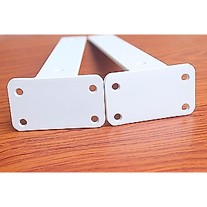 8 Pack - 10 inch White Hidden L Shelf Bracket (1/5 Inch Thicked) Iron Shelf Brackets, Metal Shelf Bracket, Industrial Shelf Bracket, Modern Shelf Bracket, Metal L Brackets for Shelves Support