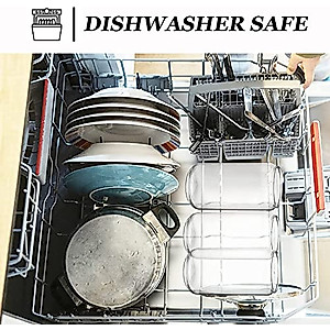 Glass Cups with Lids and Straws 4pcs Set, 16oz Can Shaped Drinking Glasses Set, Beer Glasses, Iced Coffee Cup, Cute Tumbler Cup for Juice, Water, Soda, Tea, Gift