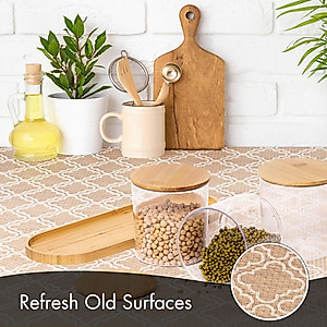 Cooyes Shelf Liner – Premium Cabinet Liner for Kitchen – Non-Slip Shelf Liners for Kitchen Cabinets – Waterproof Shelf Paper with Modern Pattern – Durable EVA Cabinet Liners