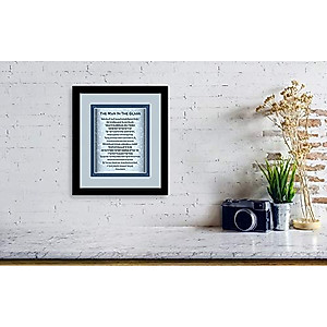 The Man in the Glass Poem by Peter Dale Wimbrow Sr Inspirational Home Decor Office Dad Grad Gift 8x10 Print (Blue)