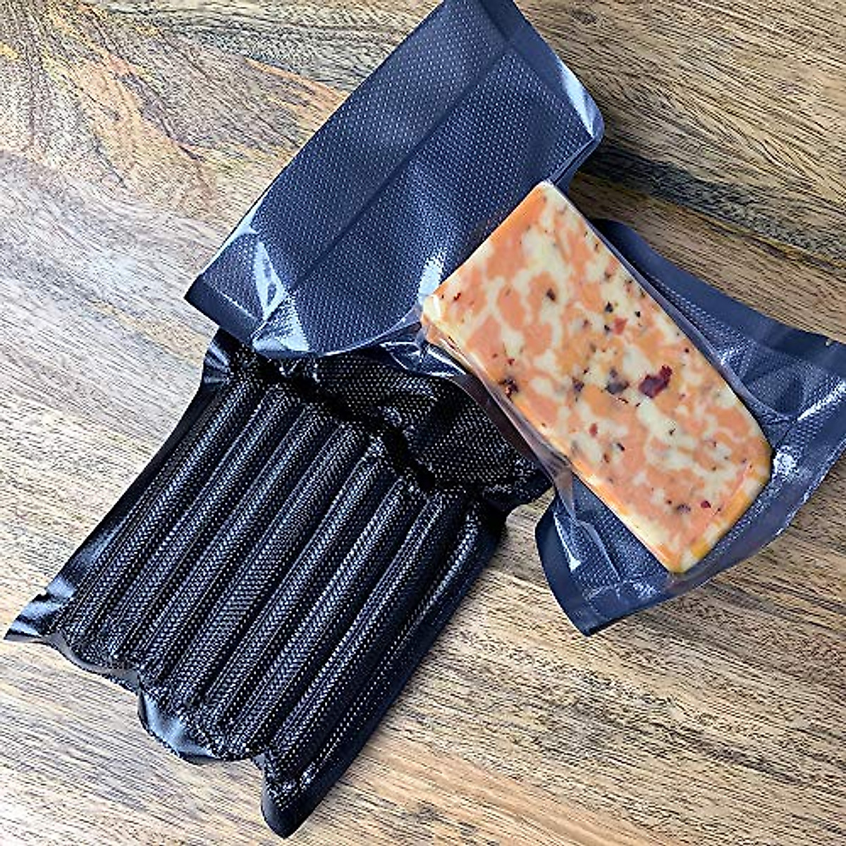 50 Pint 6" X 10" FoodVacBags Black & Clear Vacuum Sealer Storage Bags/Pouches, BPA Free, Perfect for Sous Vide and FoodSaver