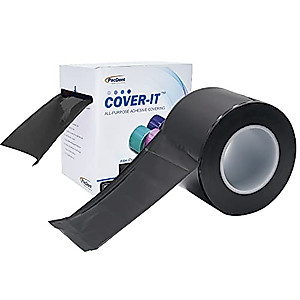 Pac-Dent Cover-It Barrier Film, Adhesive Tape Sheets to Protect Hard Surfaces, 1200 Sheets, 4 Inches x 6 Inches, Black