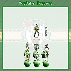 Boston Celtics Basketball Birthday Party Decorations Basketball Sports Birthday Party Favors Jayson Tatum Party Supplies includes Banner Balloons Cupcakes Cake Topper for Boys