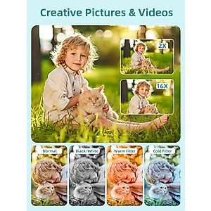 Digital Camera, FHD 1080P, Digital Point and Shoot, 44MP for Vlogging with Anti Shake 16X Zoom, Compact, Small for Kids Boys Girls Teens Students Seniors