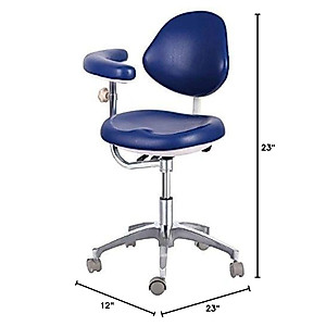 OUBO Brand PU Dark Blue (#4) Medical Dentist's Mobile Chair Doctor and Nurse's Stools with Backrest Armrest