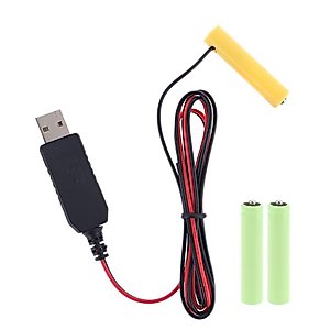 LR03 AAA Battery Eliminator USB Power Supply Cable Replace 1 to 4pcs AAA Battery