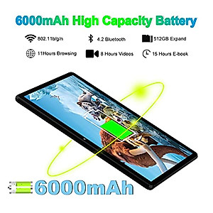 2024 Android 12 Tablets 10.1 Octa-Core 2 in 1 Tablet 4GB+64GB ROM 512GB Expand Include Case, Keyboard, Stylus, 13+5 Dual Camera, GPS, Bluetooth, Google Certificated 10.1 inch Tablet