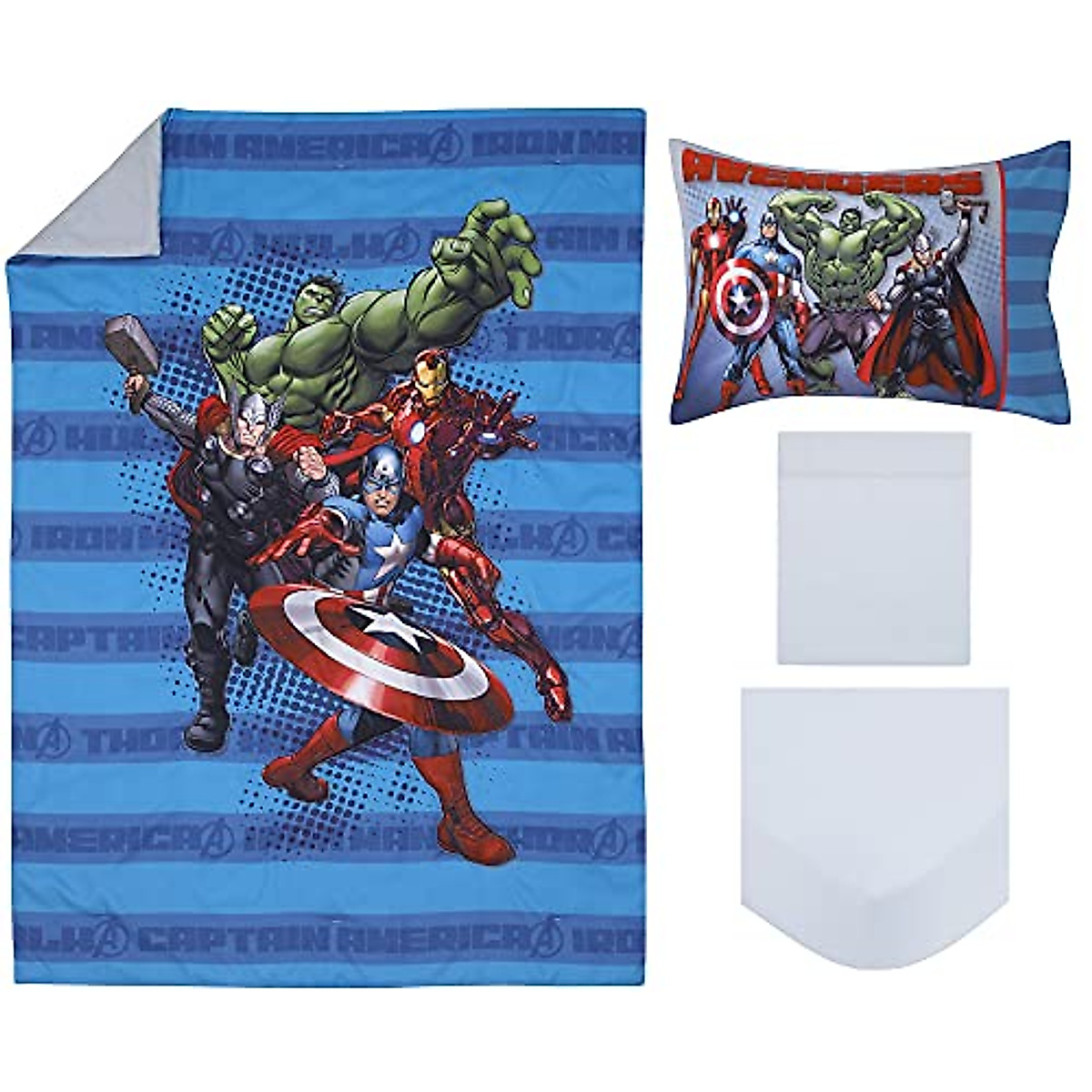 Crown Crafts Infant Products Marvel Avengers 4 Piece Toddler Bedding Set