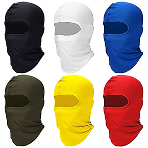 SATINIOR 6 Pieces Ski Mask for Men Balaclava Full Face Cover UV Sun Protection Cooling Neck Gaiter Clothing Scarf Bandana(Simple Color)