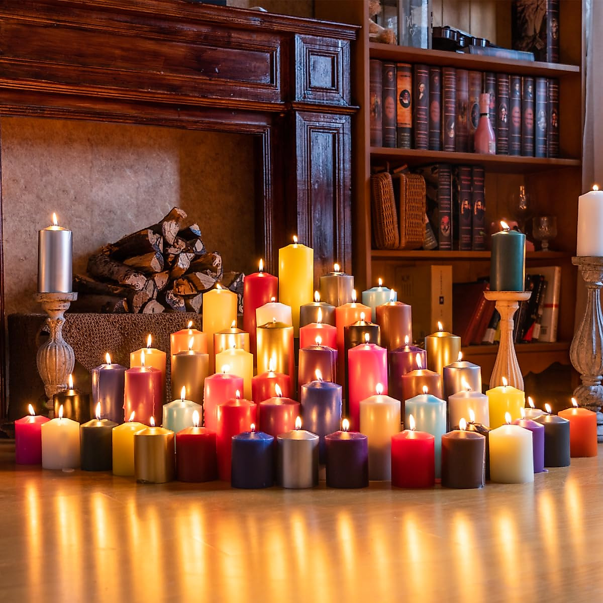 MOZEAL 3" x 8" Hand-Poured Unscented Candles,Large White Pillar Candles Set of 2,No Drip,Approx 120 Hours Long Burning,Wedding,Dinner,Christmas and Home Decor（3 Inch Diameter 8 Inch Height）