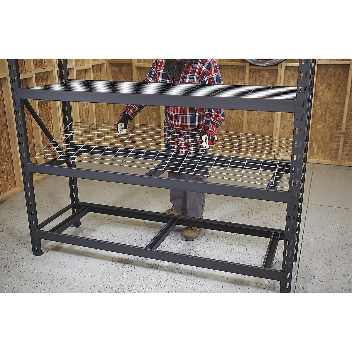 Ironton 4-Tier Industrial Shelving Rack - 77in.W x 24in.D x 72in.H, Model# 2611T002