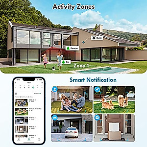 Viseefocu Solar Security Cameras Wireless Outdoor for Home Security, Two Spotlights and 1080P Color Night Vision Battery Powered Camera with 2.4GHz WiFi, PIR, Two-Way Talk, IP66 Waterproof, Cloud/SD