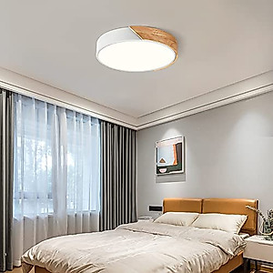 Vikaey Modern Flush Mount Ceiling Light & White Dimmable LED Ceiling Light