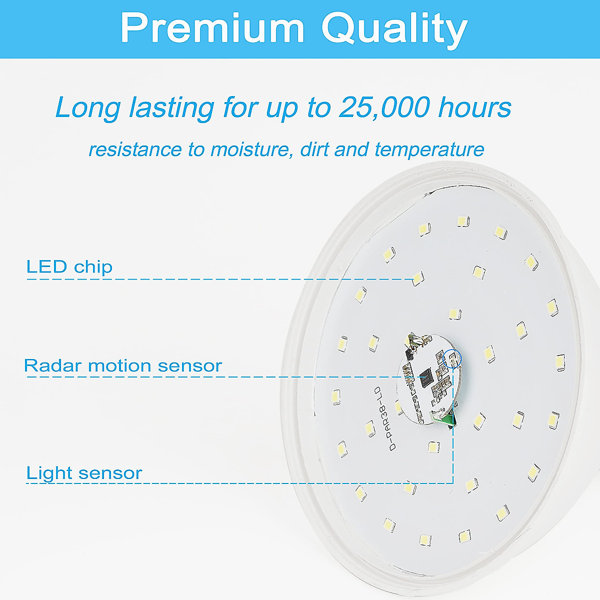 Motion Sensor Flood Light Bulb Outdoor, 15W (100-Watt Equivalent) E26 PAR38 LED Bulb with Radar Detector and Dusk to Dawn Sensor, 1500lm Motion Activated Security Light Bulbs, 3000K Warm White, 2 Pack