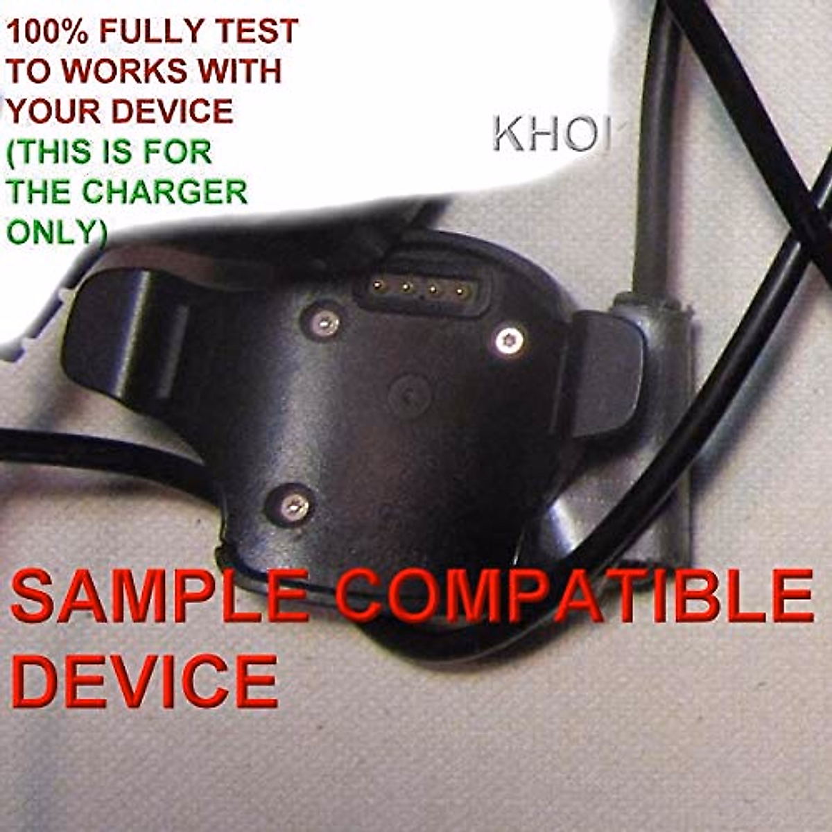 KHOI1971 CAR Charger Adapter Compatible with Garmin RINO Grey Black-Trim 530HCX 530 (Round Power TIP Connector -USE with The Battery Clip